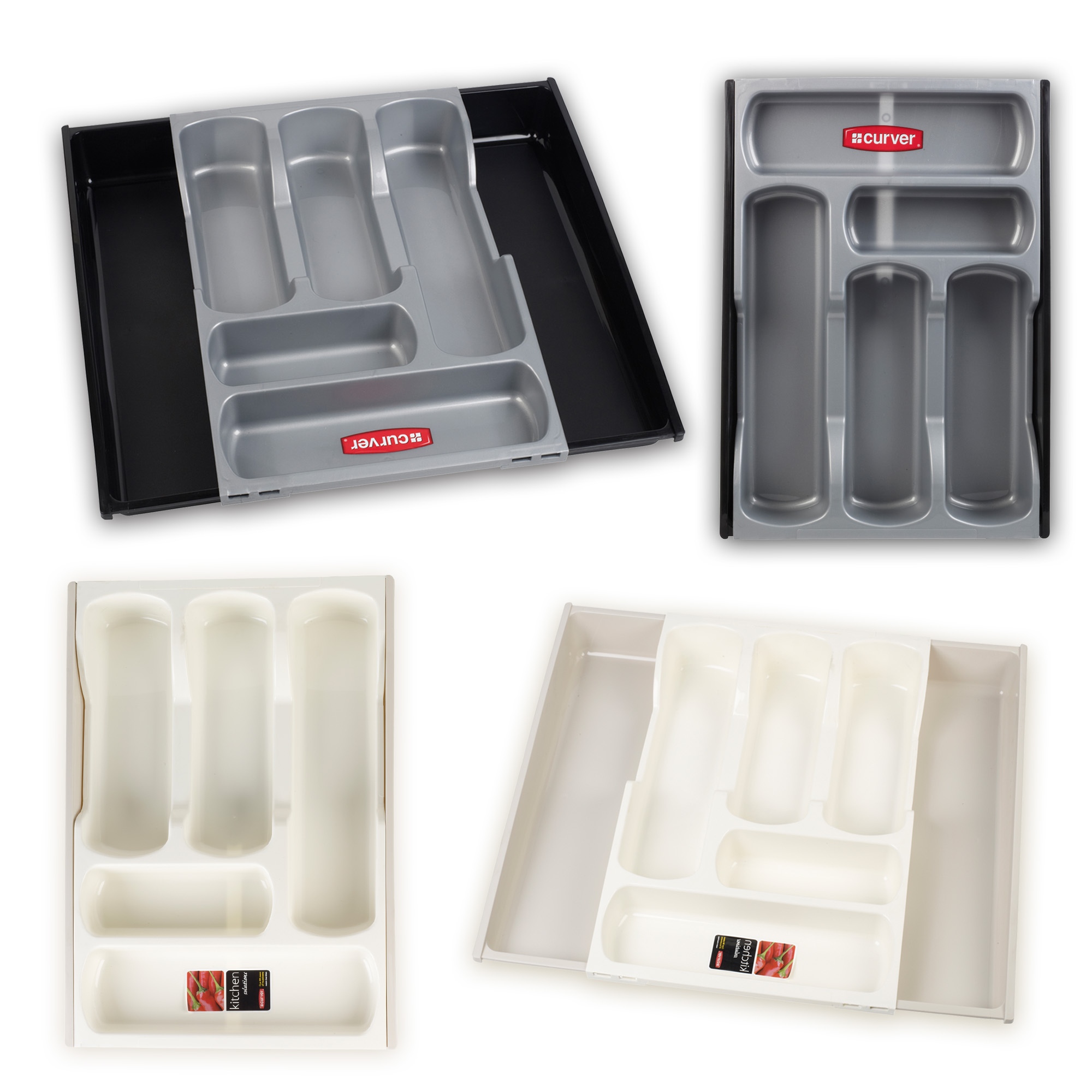 Curver Extendible Cutlery Tray Expandable Drawer Organiser Utensil