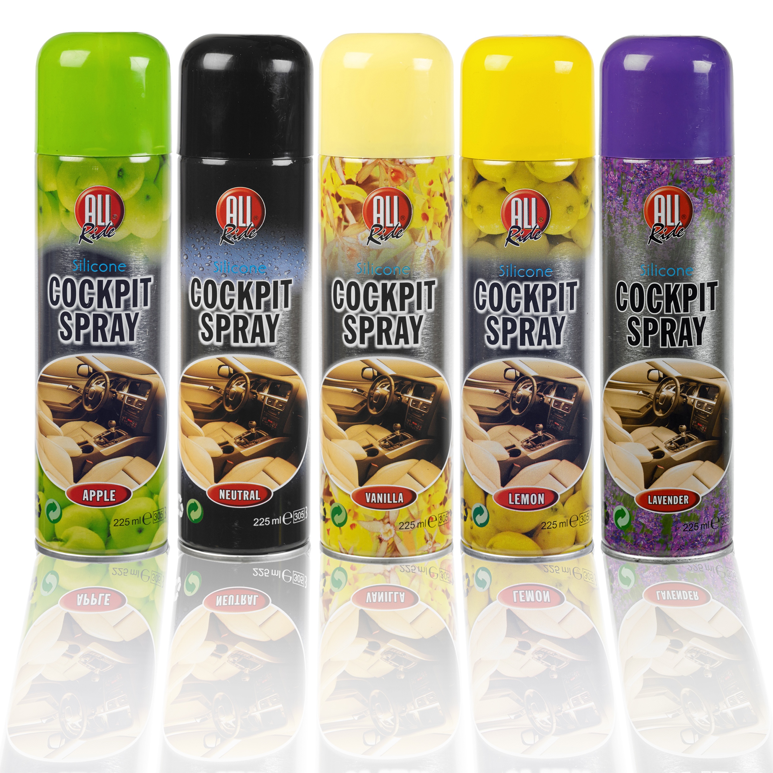 225ml Scented Silicone Cockpit Spray Car Valeting Interior Cleaner ...