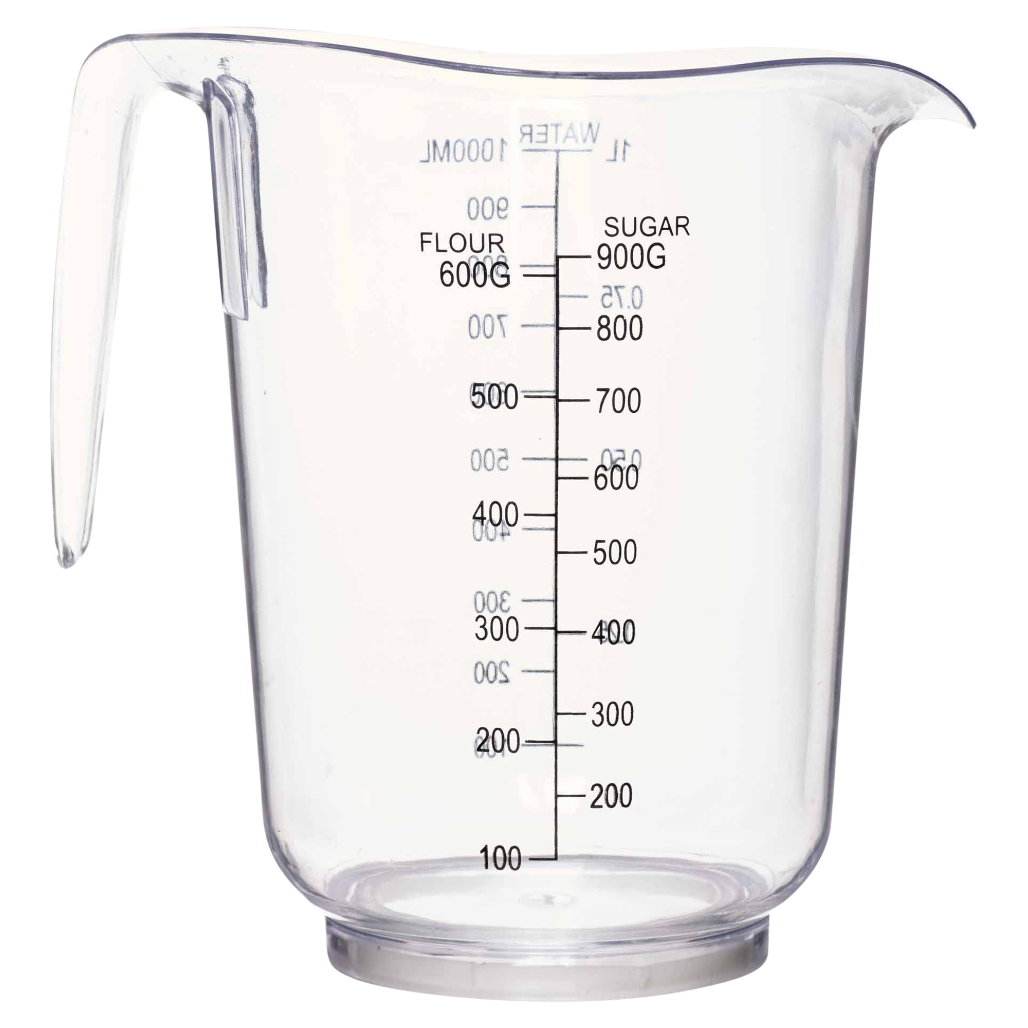 3 Sizes Measuring Jug Clear Plastic Grip Baking Kitchen Set Flour Sugar ...
