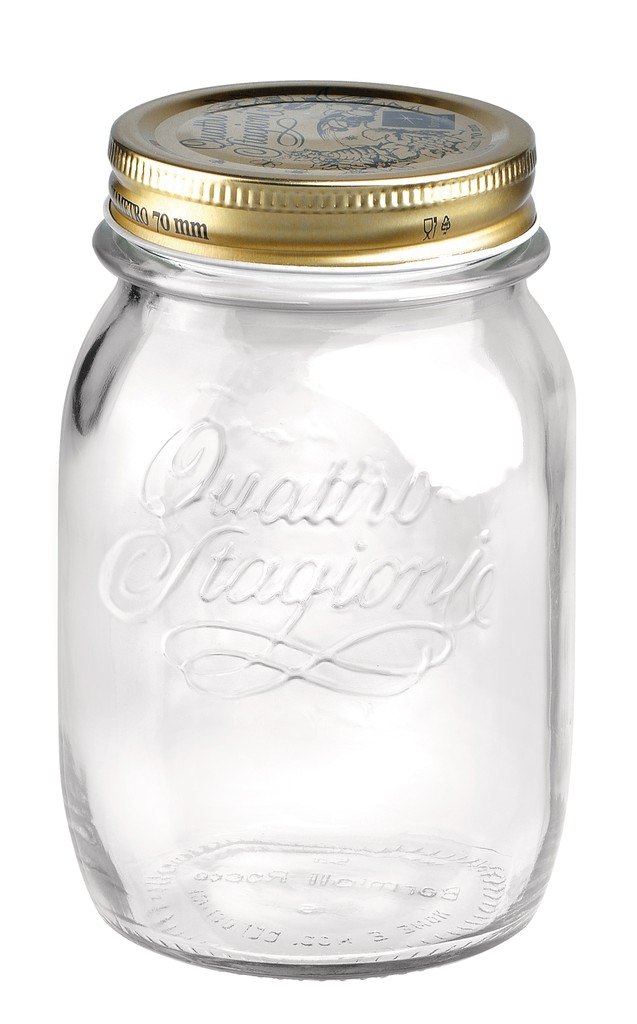 4 x Bormioli Rocco Quattro Stagioni Food Preserve Jars Screw Gold Lid ...