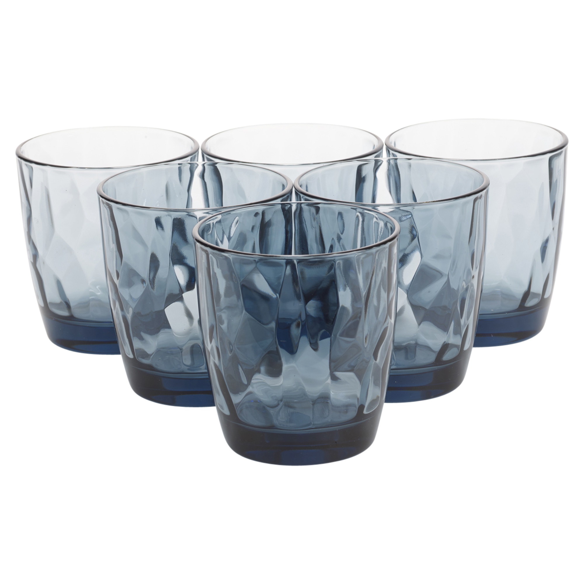 Bormioli Rocco Blue Diamond Glass Tumbler Glasses Drinking Cups ...