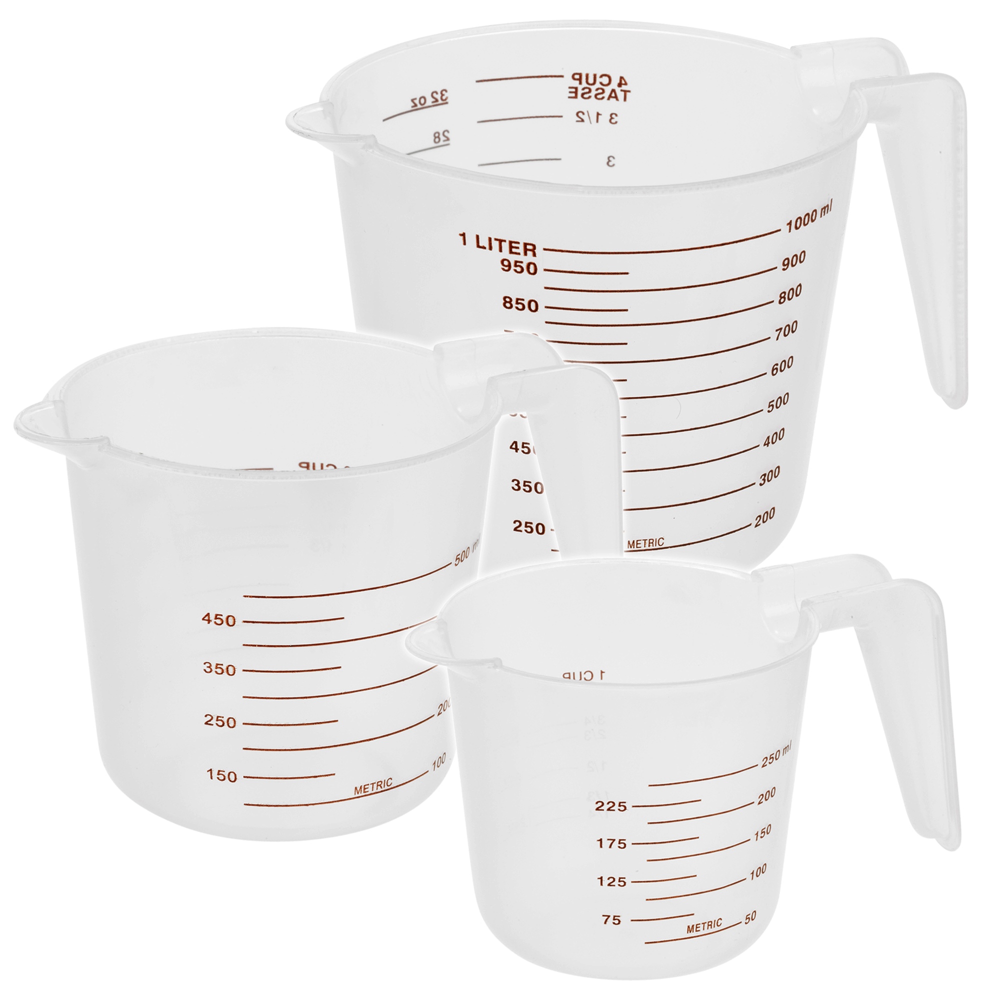 3 Sizes Stacking Measuring Cup Jugs Plastic Baking Kitchen Set Flour ... 3 Sizes Stacking Measuring Cup Jugs Plastic Baking Kitchen Set Flour ...