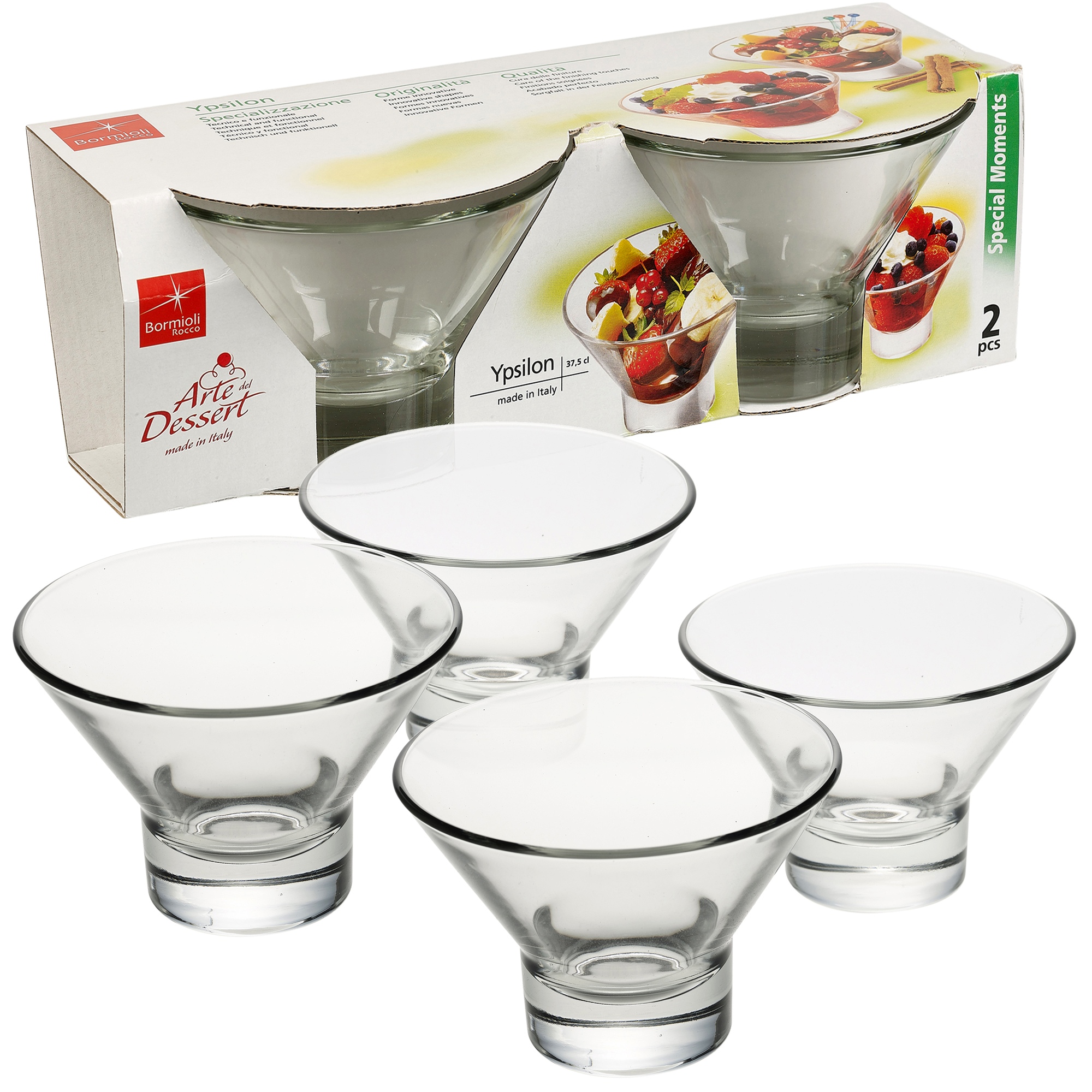 Bormioli Rocco Ypsilon Ice Cream Sundae Dessert Glasses Appetizer ...
