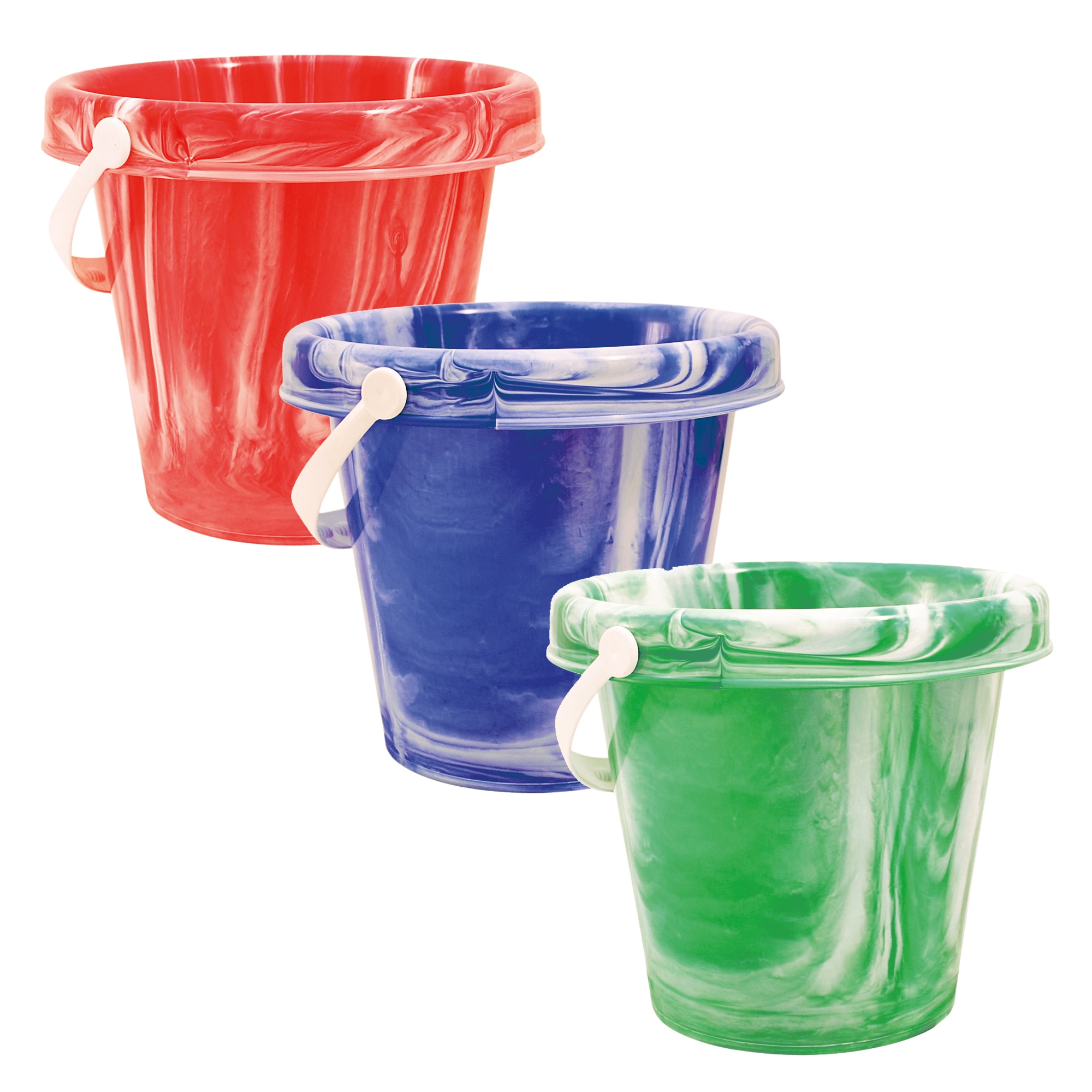 Kids Plastic Marble Design Beach Bucket Play Toy Sandbox Castle Summer ...