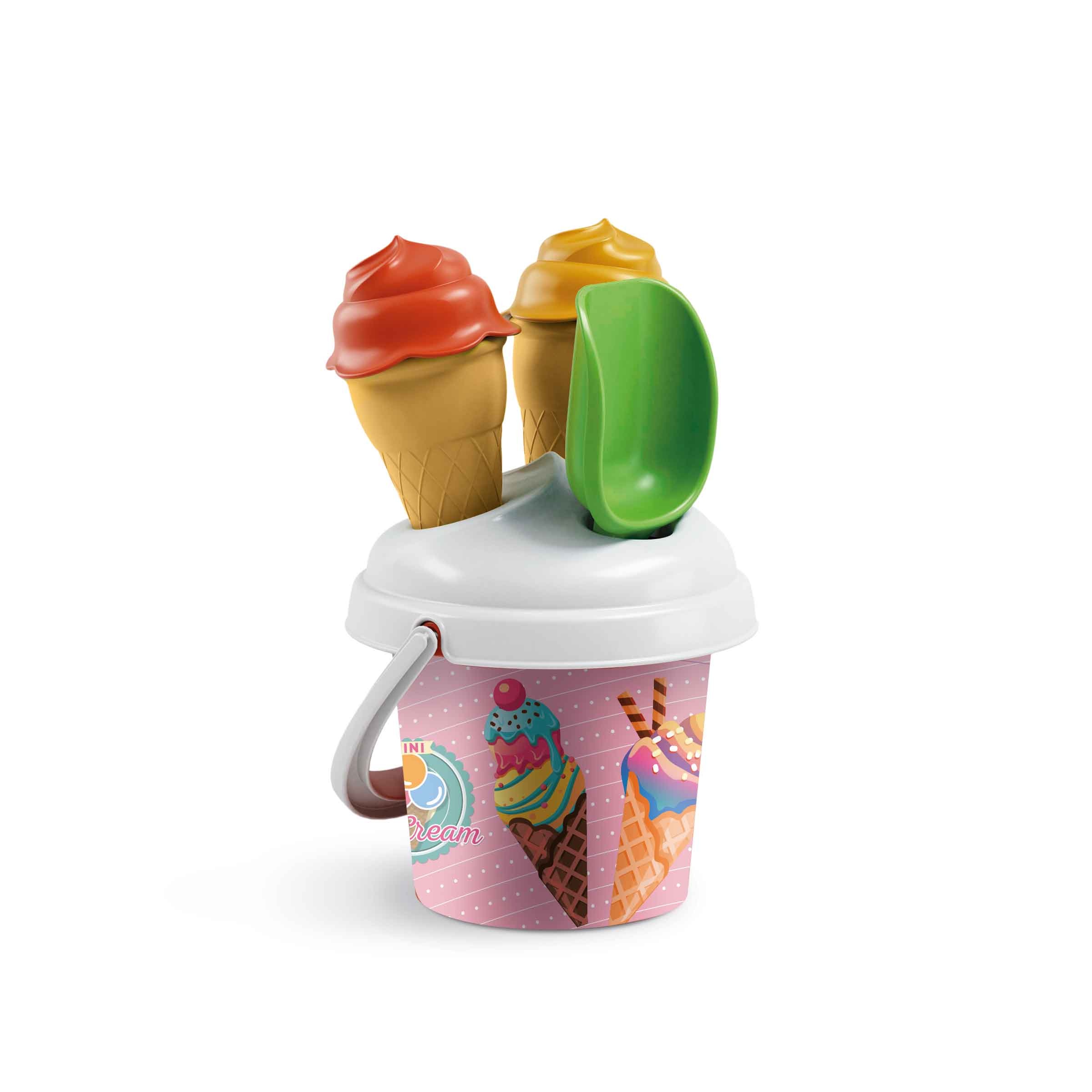 Kids Ice Cream Cone Scoop Colorful Sand Bucket Set Sandpit Garden ...