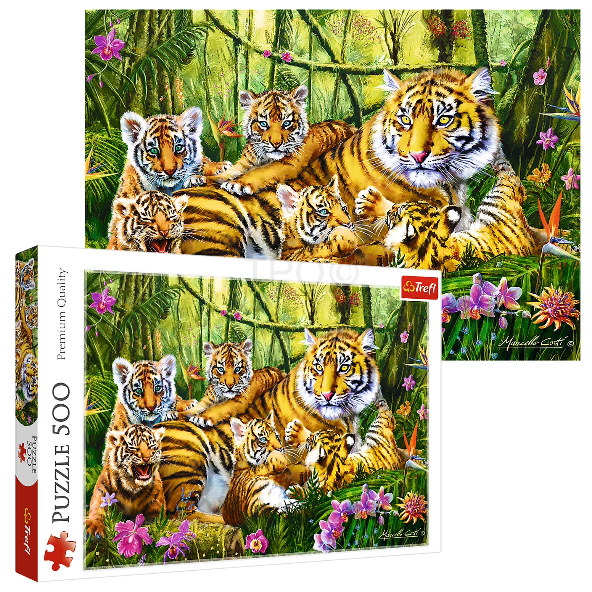 Trefl 500 Piece Kids Large Family Of Tigers Forest Ferocious Floor ...