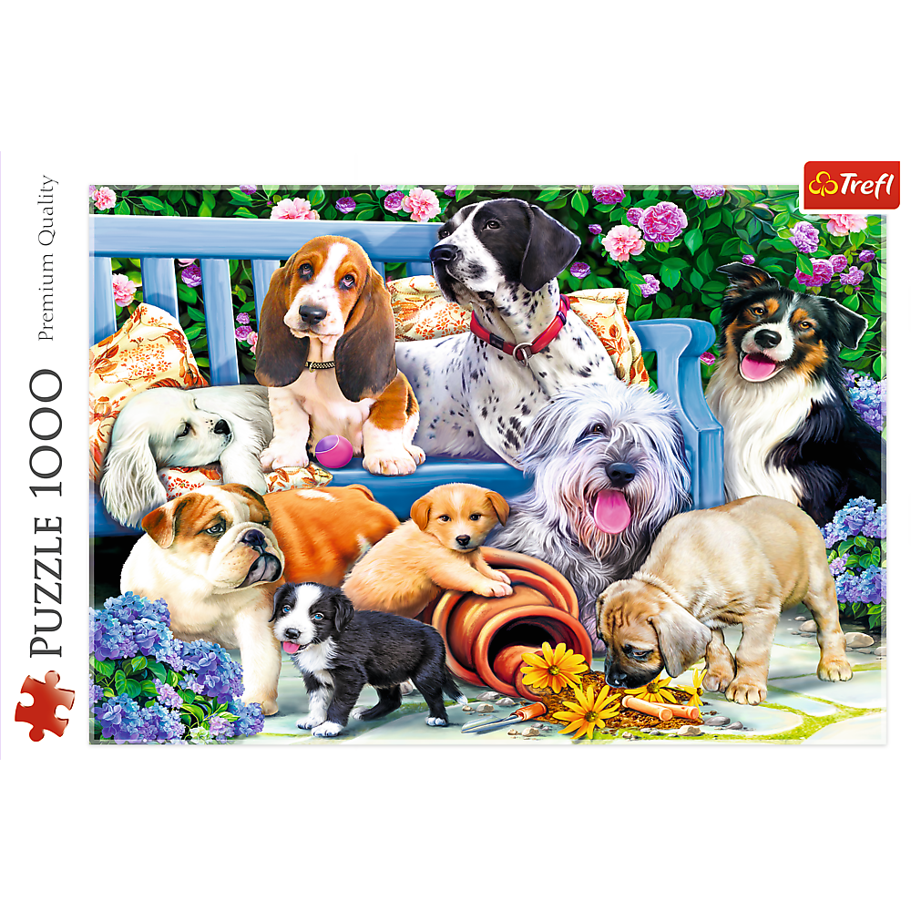 Trefl 1000 Piece Adult Large Cute Dogs In The Garden Play Fun Jigsaw ...