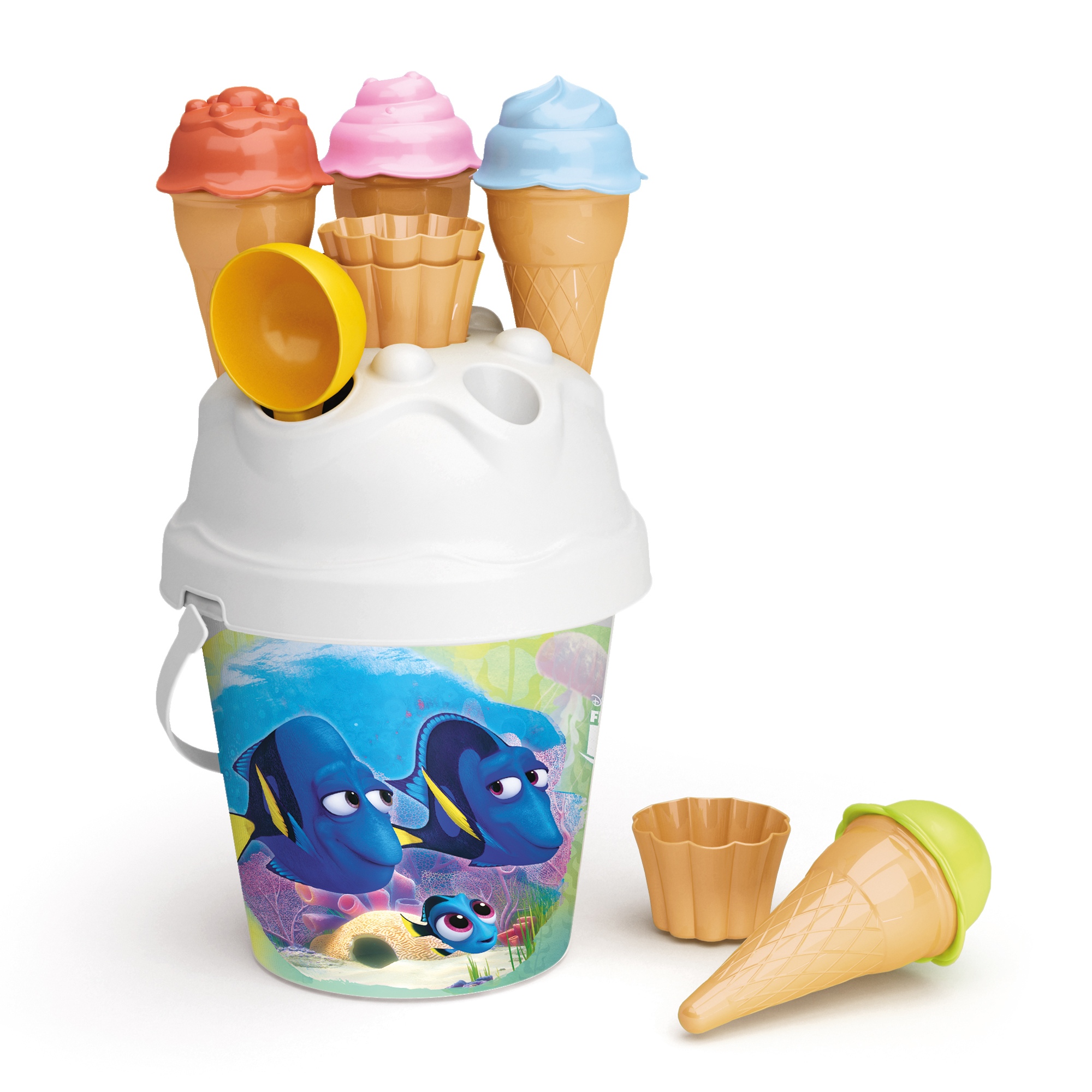 Kids Disney Plastic Beach Bucket Ice Cream Moulds Play Toy Set Sandbox ...