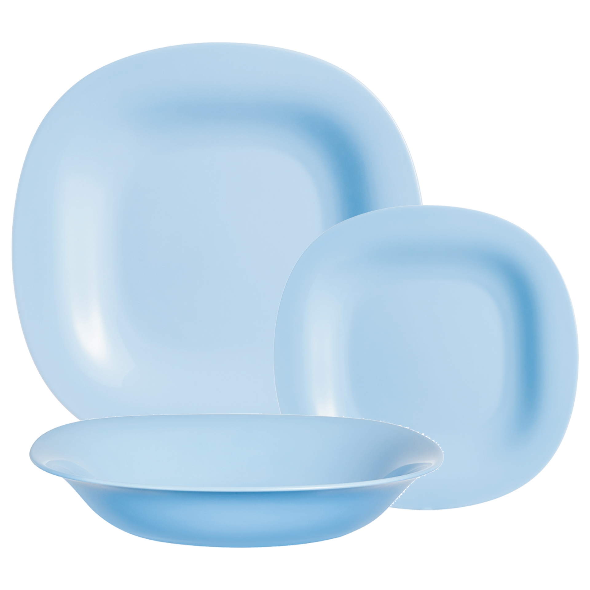 Luminarc Carine Square 18pc Opal Glass Dinner Set Dinnerware Tableware ...