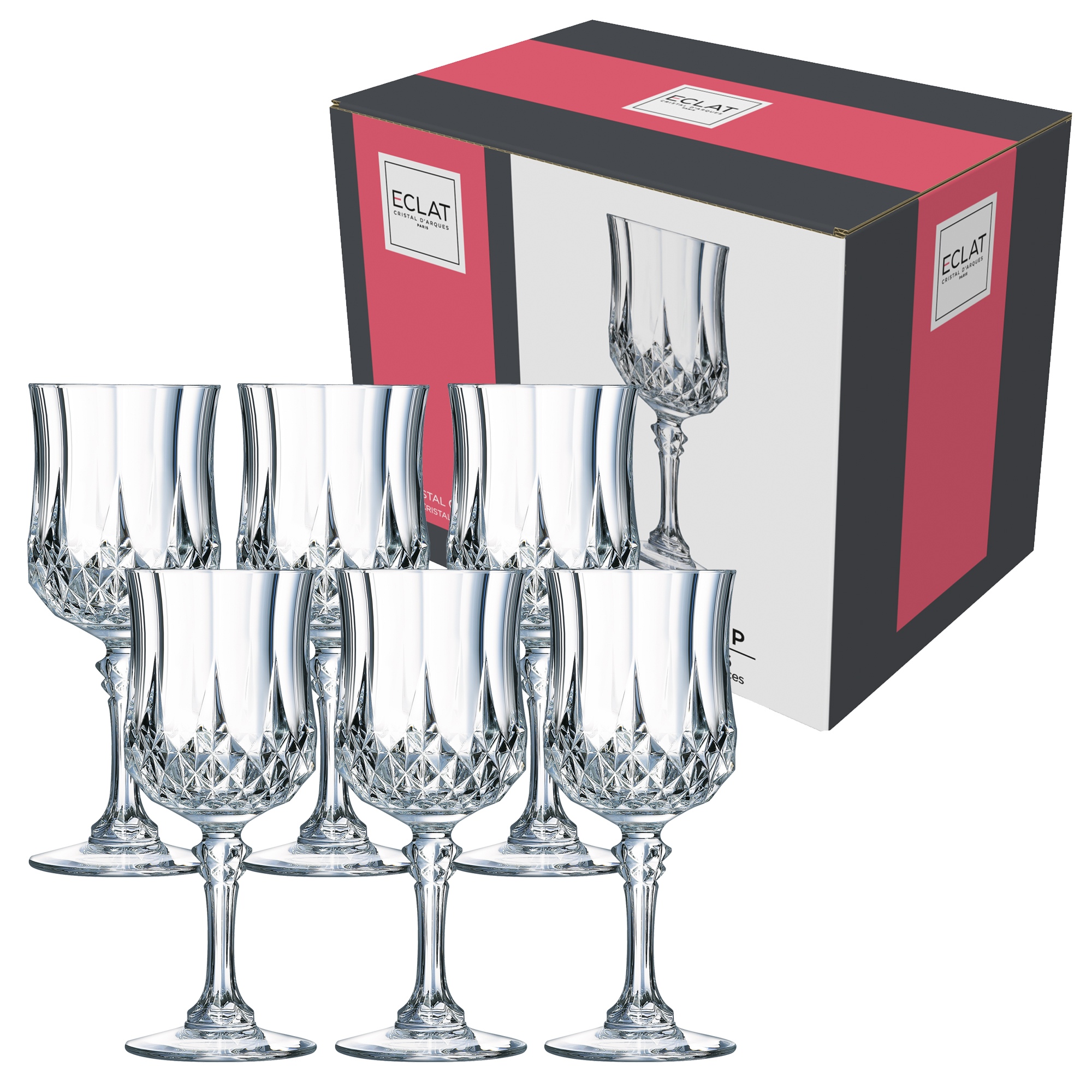 Eclat Cristal d'Arque Longchamp Red Or White Wine Stemmed 250ml Crystal ...