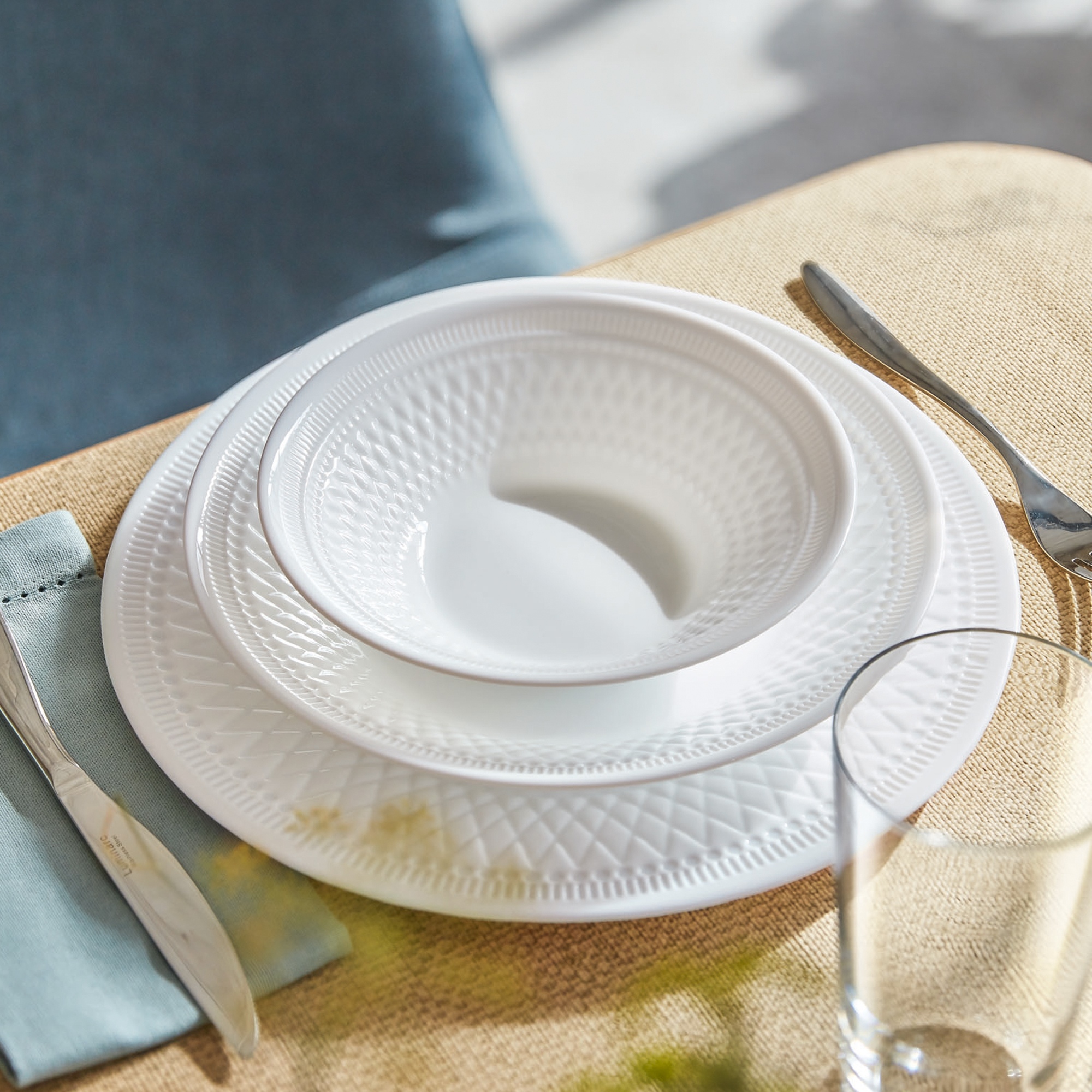 Luminarc Alizee Perle White 18pc Opal Glass Dinner Set Dinnerware ...
