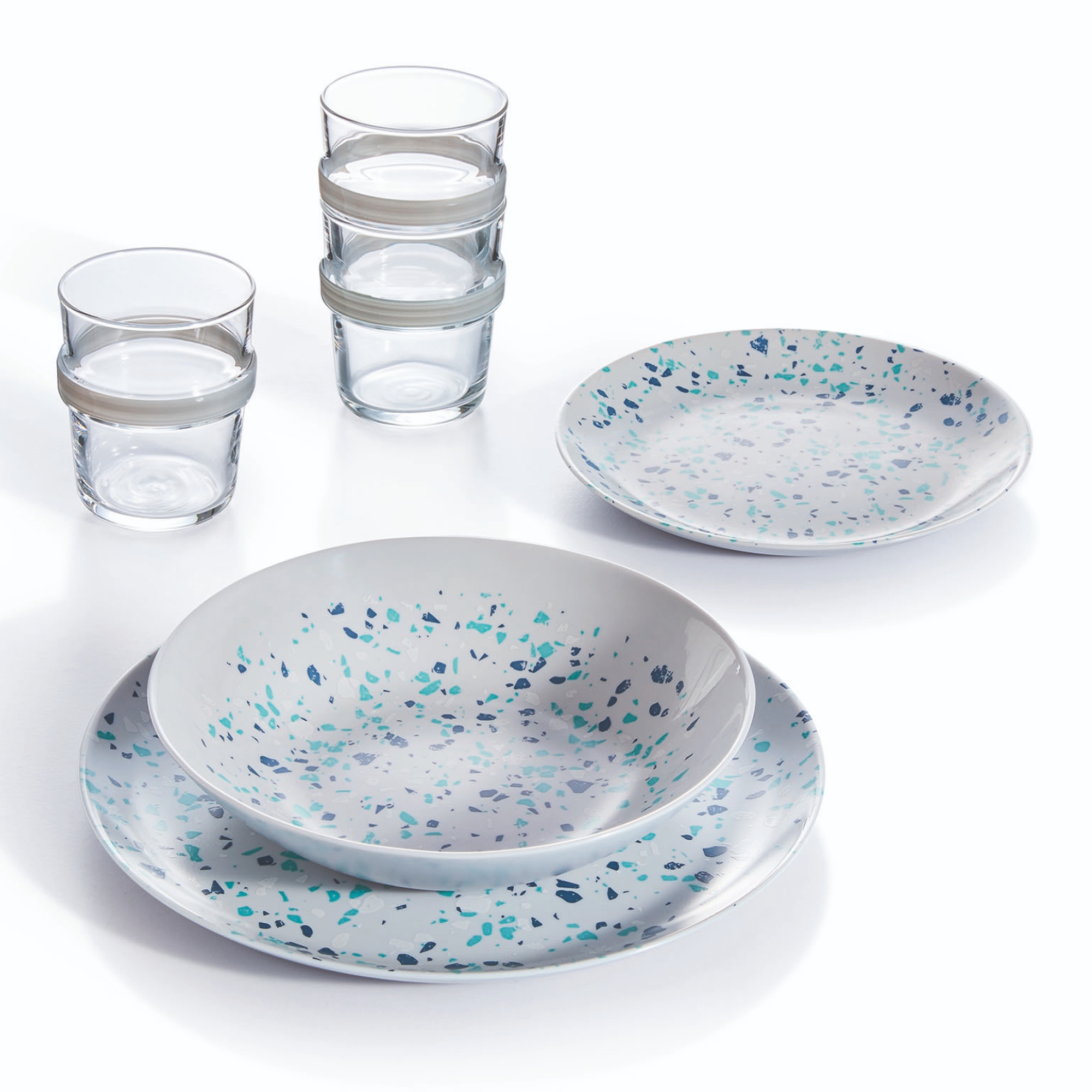 Luminarc Venizia 18pc Opal Glass Dinner Set Dinnerware Tableware Modern ...